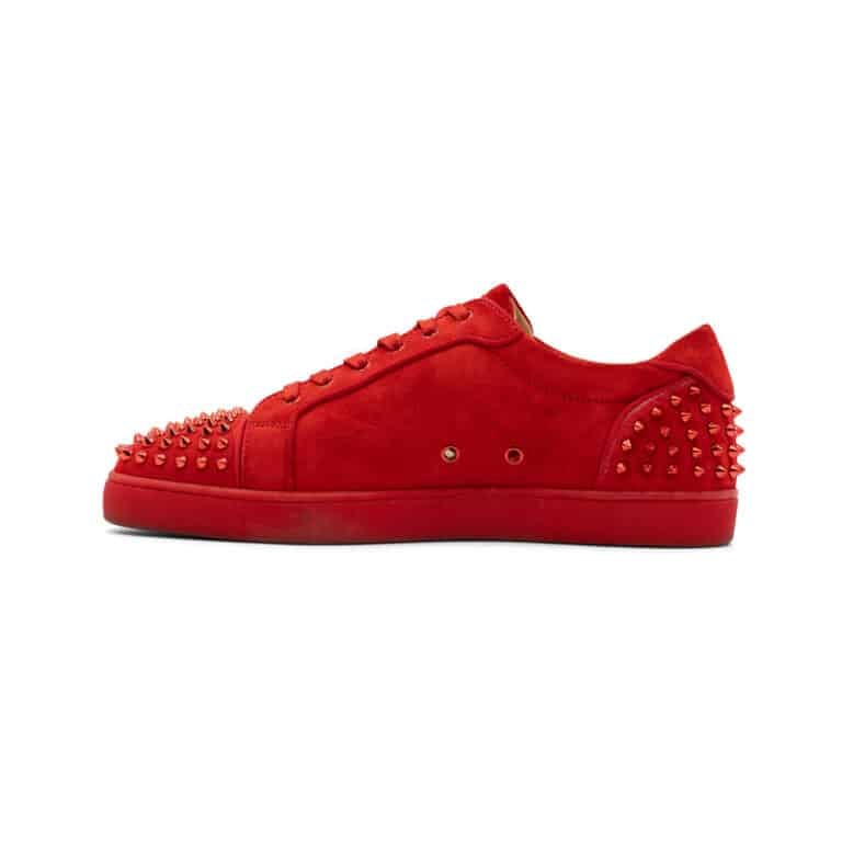 Christian Louboutin Veau Velours Louis Junior Spikes Sneakers - Luxury ...